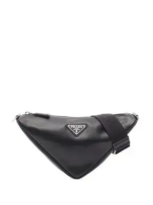 Prada 2013-2026 Leather Triangle Crossbody Bag - Black