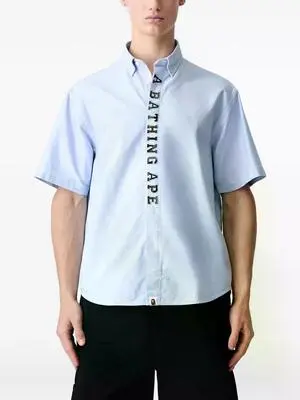 A BATHING APE Logo-print Short-sleeve Shirt - Blue