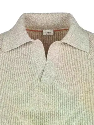 TOD'S Polo Buttonless Ribbed Mouline