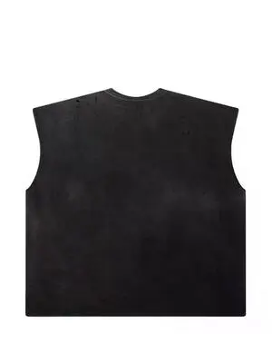 SATOSHI NAKAMOTO Distressed Logo-print Vest