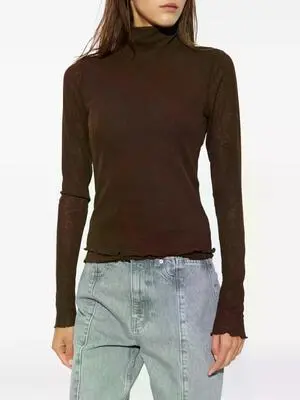 GANNI Turtleneck In Marl Mesh