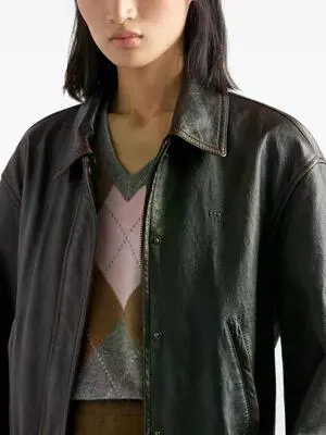 Prada Argyle Cashmere V-neck Sweater