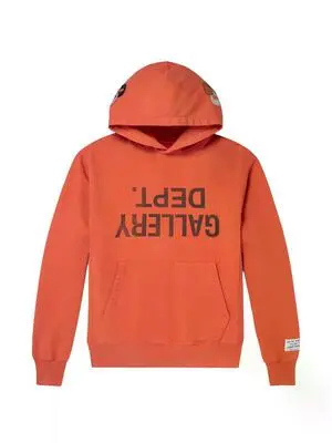 GALLERY DEPT. Logo-print Appliquéd Hoodie - Orange