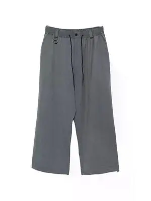 Y3 X Yohji Yamamoto Wide Leg Drawstring Trousers - Grey