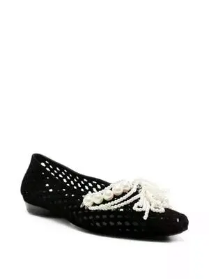 HEAVENLY JELLY Drift Pearl-embellished Cut-out Ballet Flats