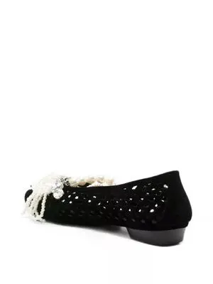 HEAVENLY JELLY Drift Pearl-embellished Cut-out Ballet Flats