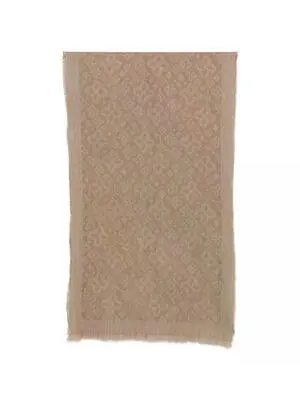 Tagliatore Jacquard-pattern Frayed Scarf - Brown