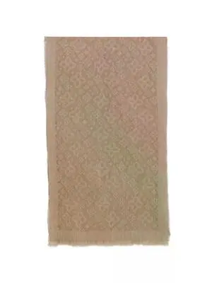 Tagliatore Jacquard-pattern Frayed Scarf - Brown