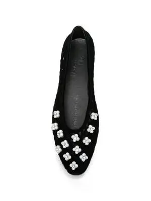 HEAVENLY JELLY Lustre Floral-embellished Perforated Ballet Flats