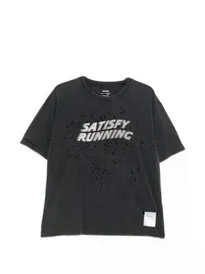 Satisfy Distressed Logo-print T-shirt - Black