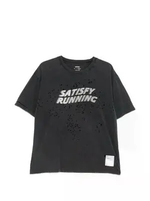 Satisfy Distressed Logo-print T-shirt - Black