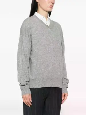 Marella V-neck Cashmere Sweater - Grey
