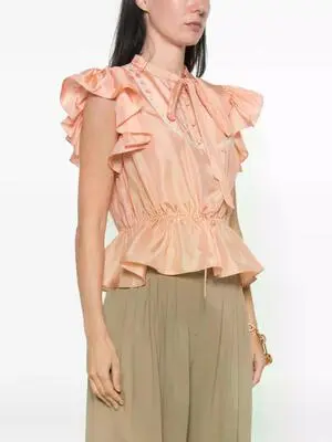 Chloé Ruffled Lace-trim Top