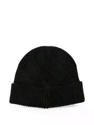 Premiata Ribbed Knit Beanie Hat With Logo