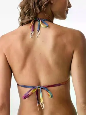 Kurt Geiger Check Print Triangle Bikini Top