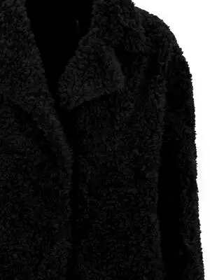 EMME Faux-fur Notch-lapels Coat - Black