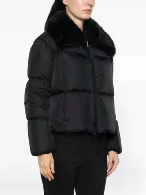 Herno Zip-up Puffer Jacket With Fur Collar