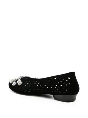 HEAVENLY JELLY Lustre Crystal-embellished Laser-cut Ballet Flats