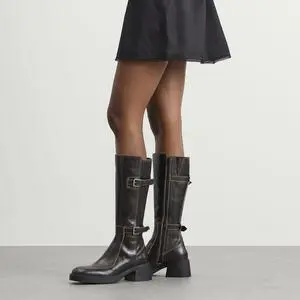 MIISTA Jarmila Knee-high Buckled Leather Boots