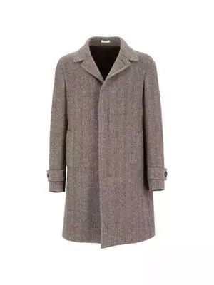 AL DUCA D’AOSTA 1902 Herringbone Single-breasted Coat - Brown