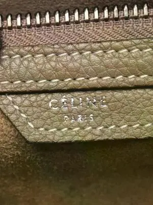 Celine Mini Drummed Calfskin Luggage Tote Bag - Neutrals