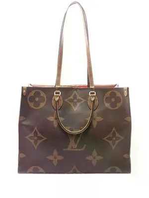 LOUIS VUITTON 2019 Monogram Reverse Giant Onthego Gm Satchel - Brown