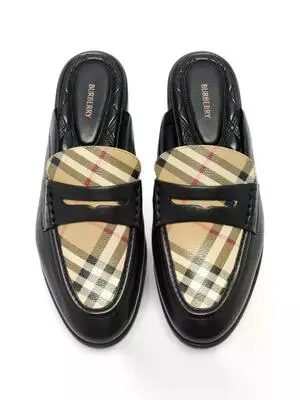 Burberry Check And Leather Opal Mules