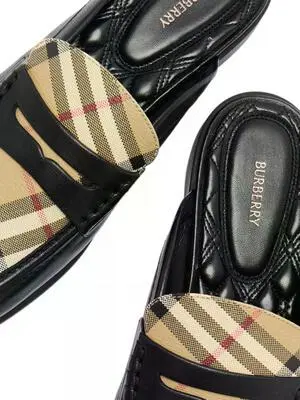 Burberry Check And Leather Opal Mules