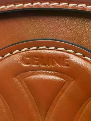 Celine Calfskin Triomphe Oval Crossbody Bag - Brown