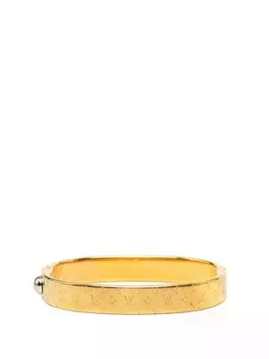 LOUIS VUITTON 2022 Plated Nanogram Cuff Bracelet S Costume Bracelet - Gold