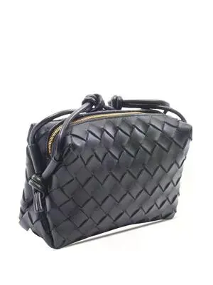 Bottega Veneta Lambskin Intrecciato Loop Camera Bag - Black