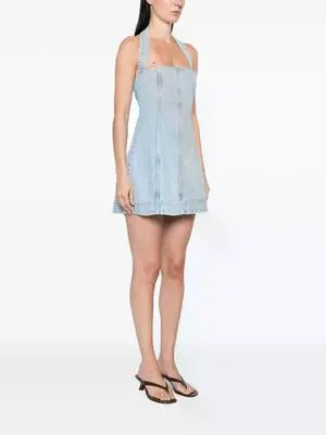 Retrofete Halterneck Denim Mini Dress