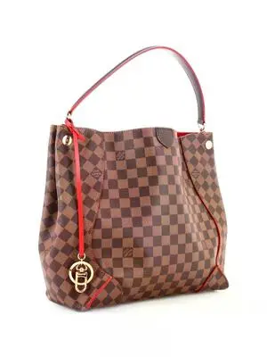 LOUIS VUITTON Caissa Damier With Leather Hobo Bag