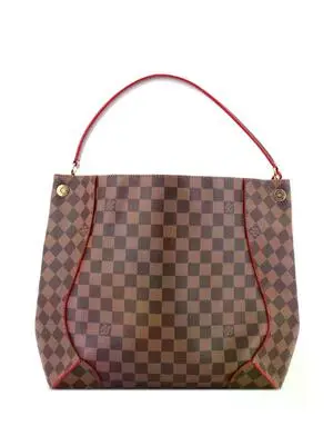 LOUIS VUITTON Caissa Damier Leather Hobo Bag - Red
