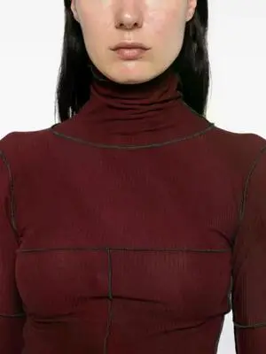 BASERANGE Ribbed Knit High Neck Top