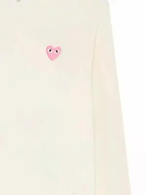 Play Comme Des Garcon Play Heart-patch V-neck Sweater