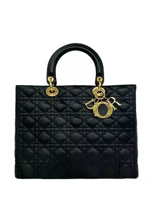 Dior 1990-2000 Large Lambskin Cannage Lady Satchel