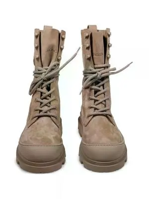 Moncler Vera Lace-up Logo-patch Boots - Green