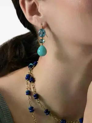 SYLVA & CIE Blue Topaz And Amazonite Drop Earrings