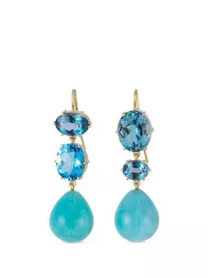 SYLVA & CIE Blue Topaz And Amazonite Drop Earrings - Gold