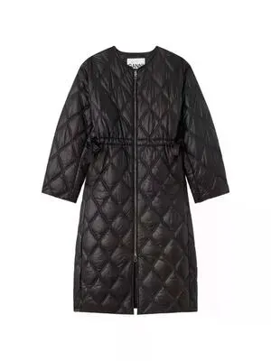 GANNI Quilted Coat - Black