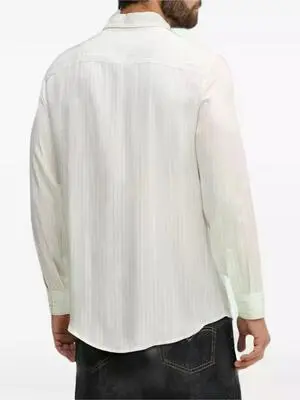 Armani Exchange Pinstripe-print Long-sleeve Shirt - White