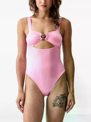 Kurt Geiger Eagle-plaque Cut-out Swimsuit - Pink