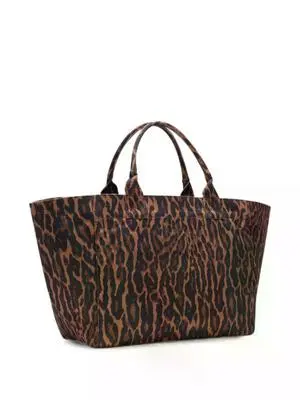 GANNI Xxl Leopard-print Embroidered Tote Bag