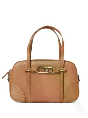 Armani Exchange Logo Plaque Shoulder Bag - Brown