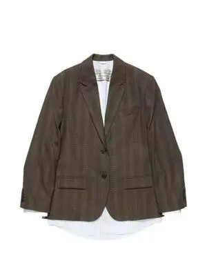 Acne Studios Layered Wool Suit Jacket - Brown