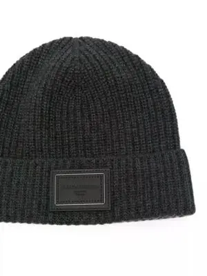 Dolce & Gabbana Logo-patch Ribbed-knit Beanie Hat