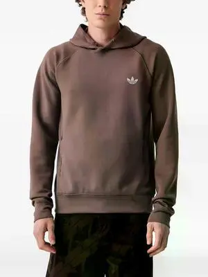 Adidas Logo-print Raglan-sleeve Hoodie - Brown