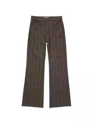 Acne Studios Tailored Wool Check Trousers - Brown