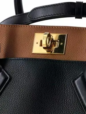 LOUIS VUITTON On My Side Leather With Monogram Canvas Mm Tote Bag